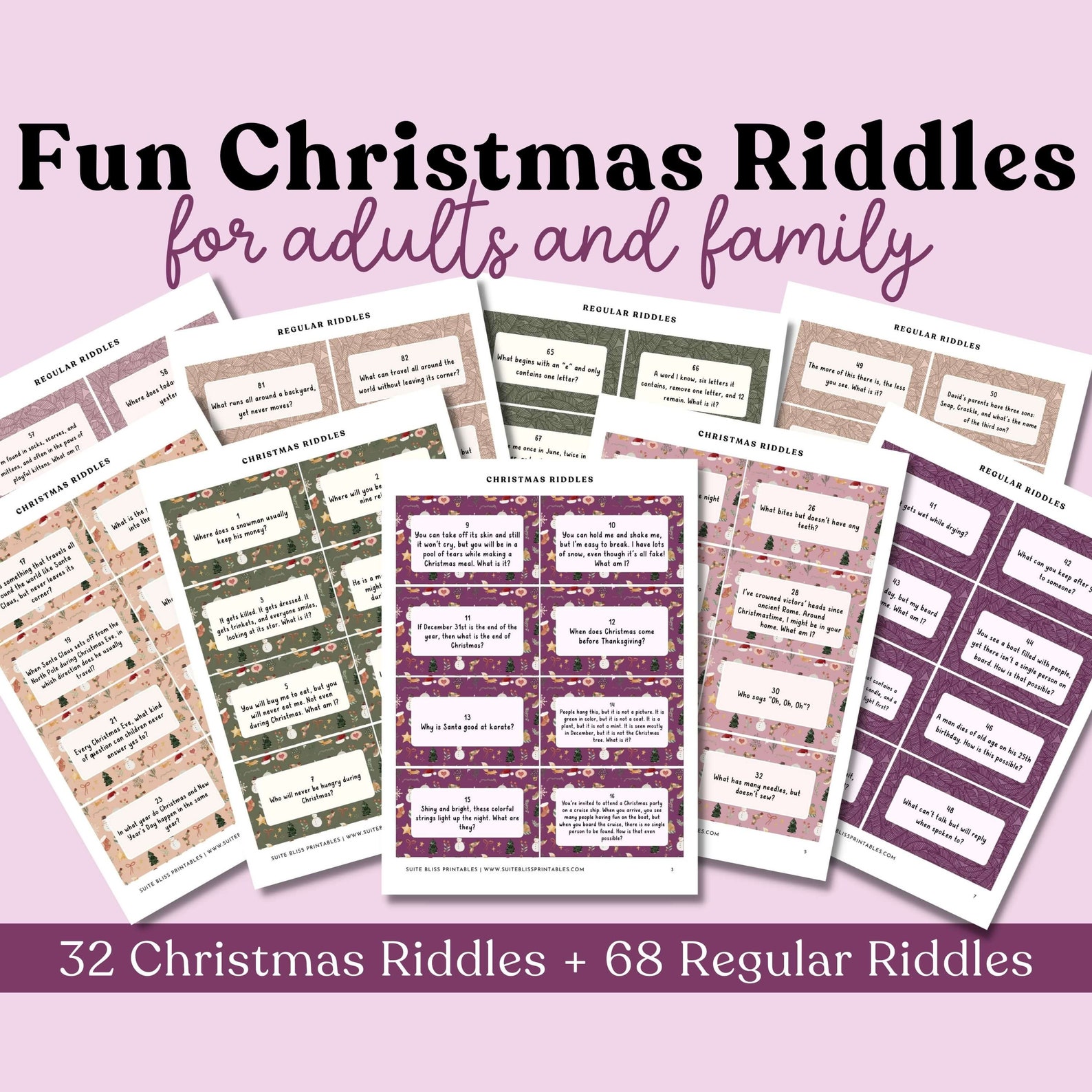 Printable Christmas Riddles Game: Family Fun (PDF) - Etsy
