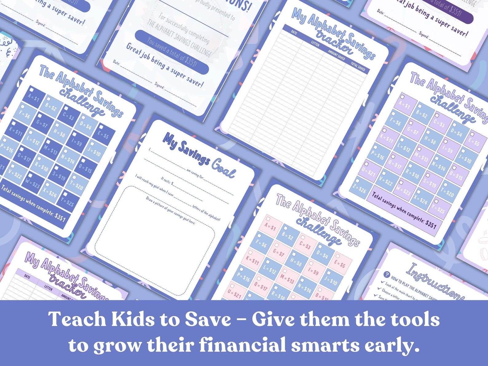 Kids Alphabet Savings Challenge: Printable Money Tracker (PDF) - Etsy