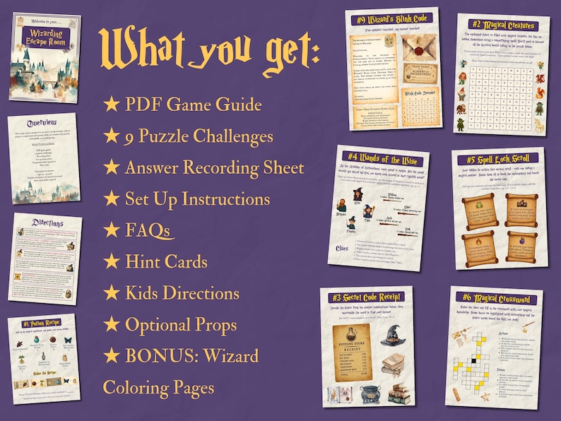 Printable Wizard Escape Room: Magical DIY Game for Kids (PDF) - Etsy