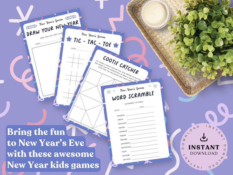 New Years Games Printable for Kids | 20 New Years Eve Games | Kids New ...