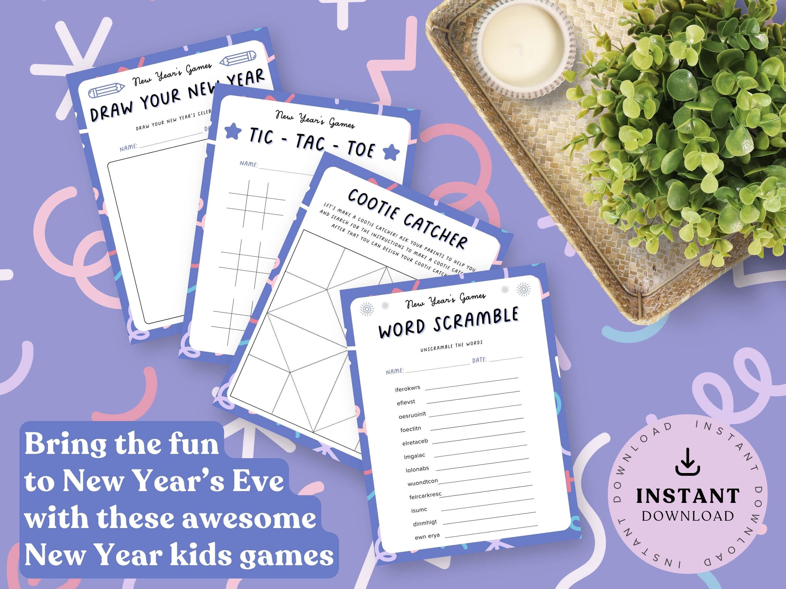 New Years Games Printable for Kids | 20 New Years Eve Games | Kids New ...