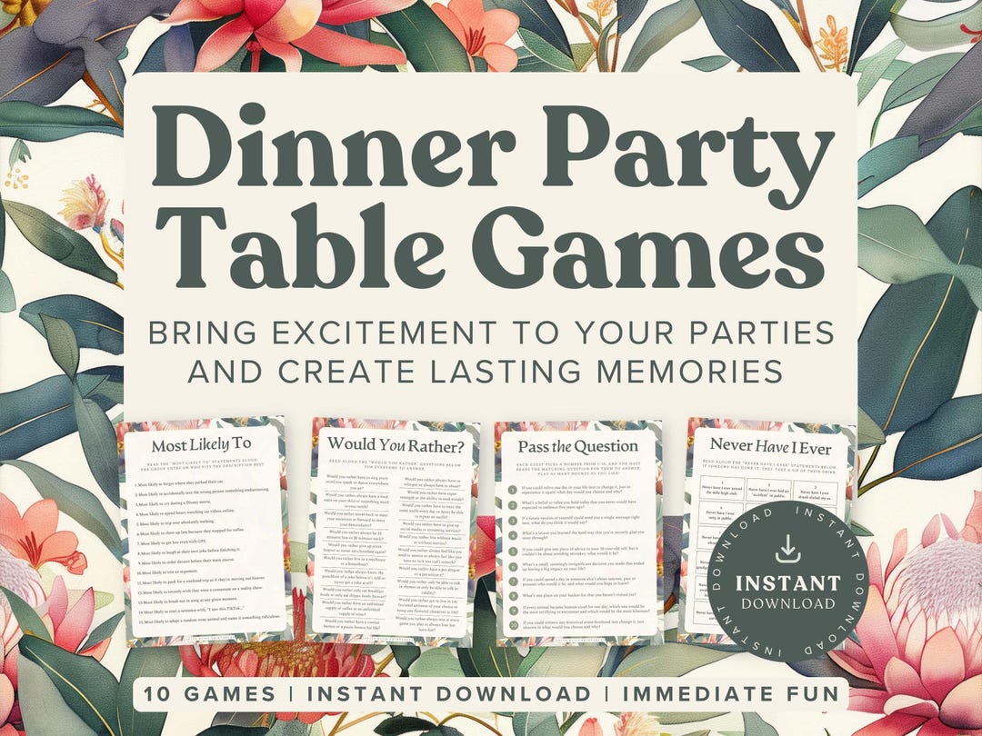 Printable Dinner Party Table Games | 10 Dinner Table Games | Fun ...