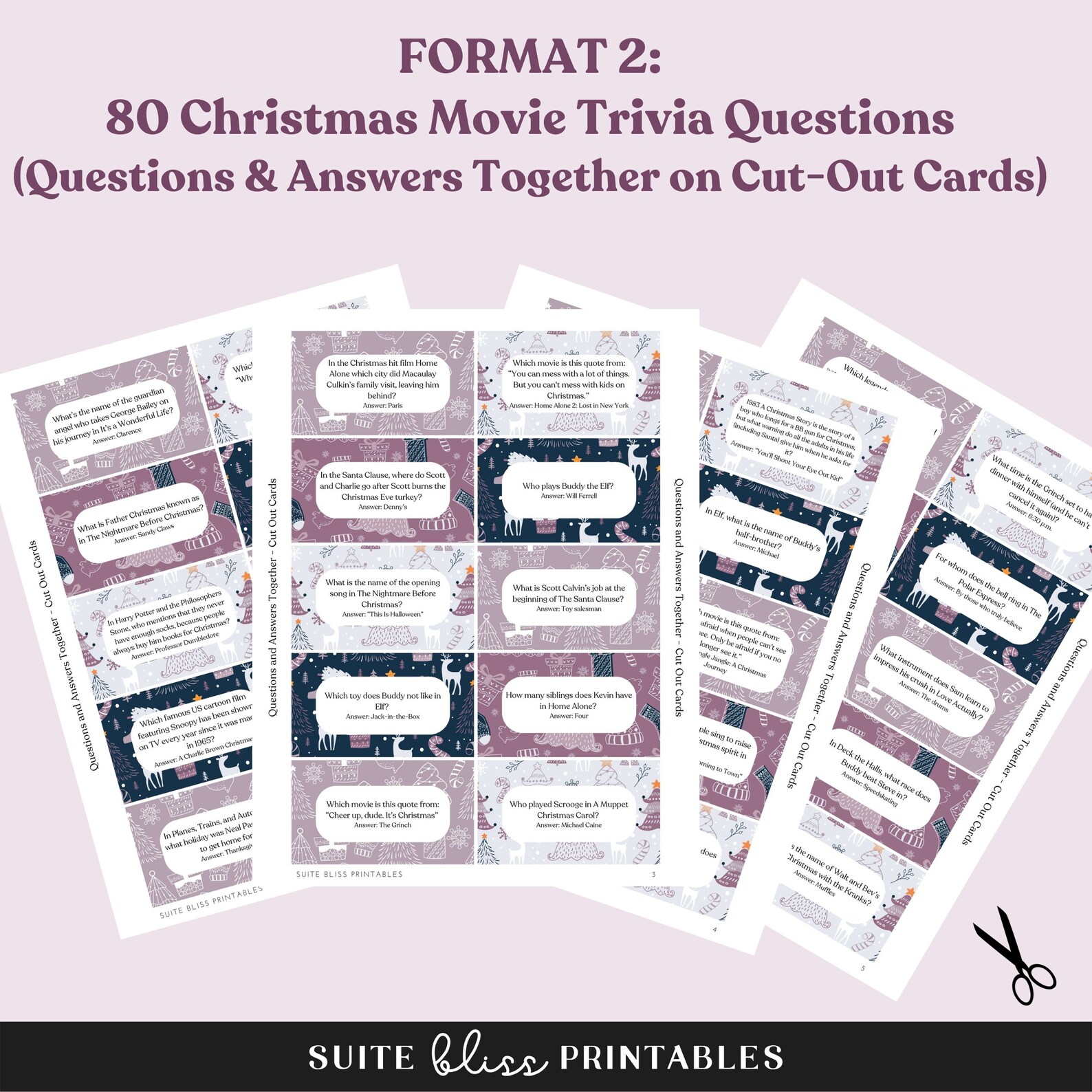 Printable Christmas Movie Trivia 80 Questions. Fun Christmas - Etsy ...