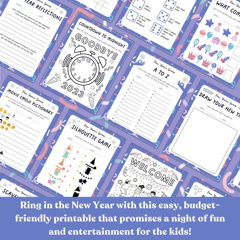 New Years Games Printable for Kids 20 New Years Eve Games Kids New ...