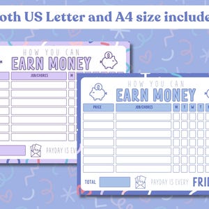 How to Earn Money Chart | Responsibility Chart | Editable Chore Chart ...