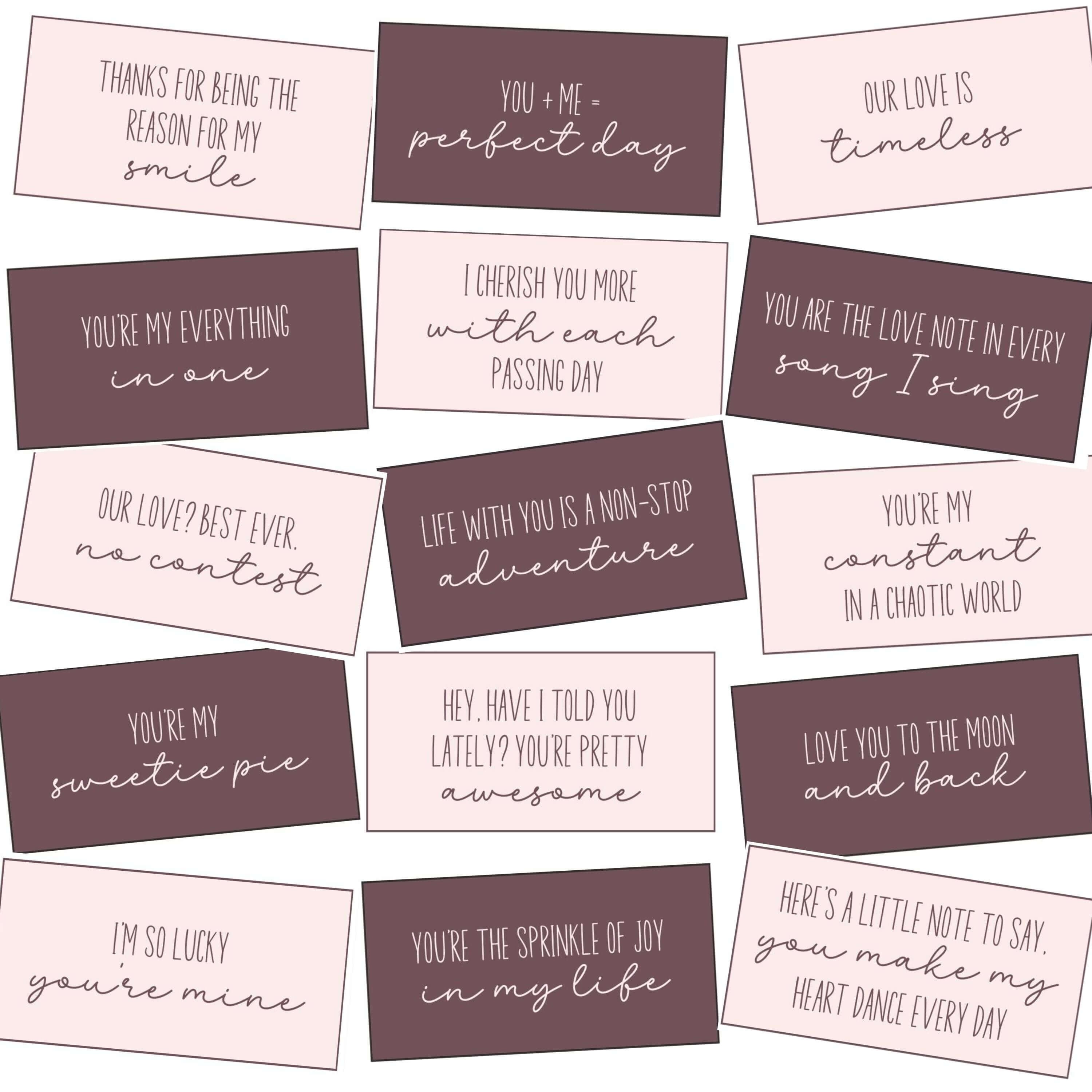Printable Love Notes for Couples: Romantic Lunchbox Notes (PDF) - Etsy
