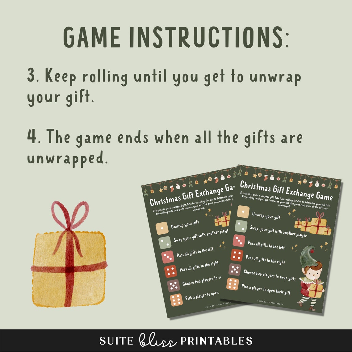 Printable Pass the Present Game Christmas Gift Exchange Game. A Fun ...