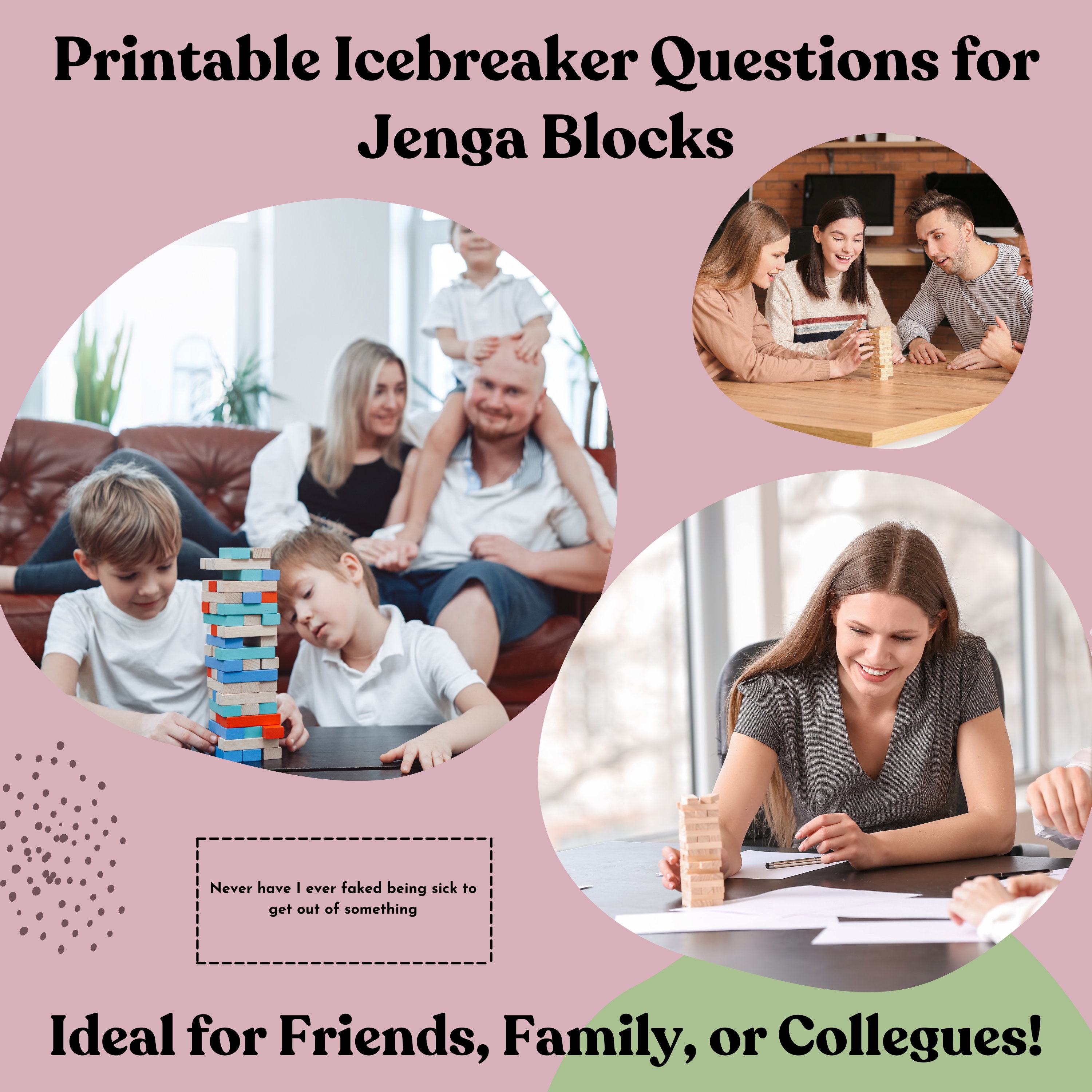 Printable Icebreaker Game. Tumbling Tower Game for Family Game - Etsy