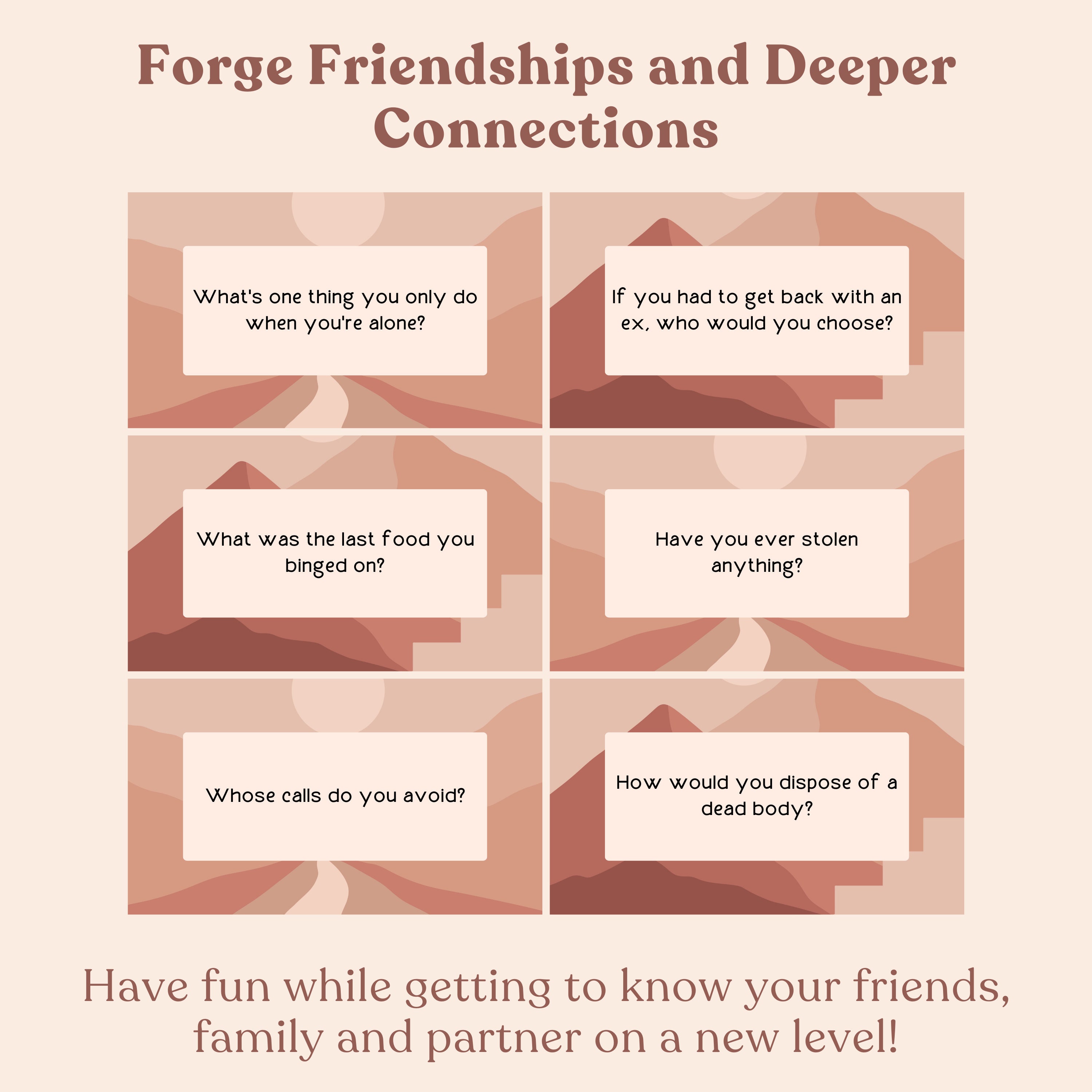 100 Printable Conversation Cards for Couples & Friends. Conversation ...