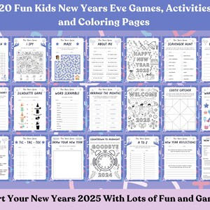 New Years Games Printable for Kids: 20 NYE Activities (PDF) - Etsy