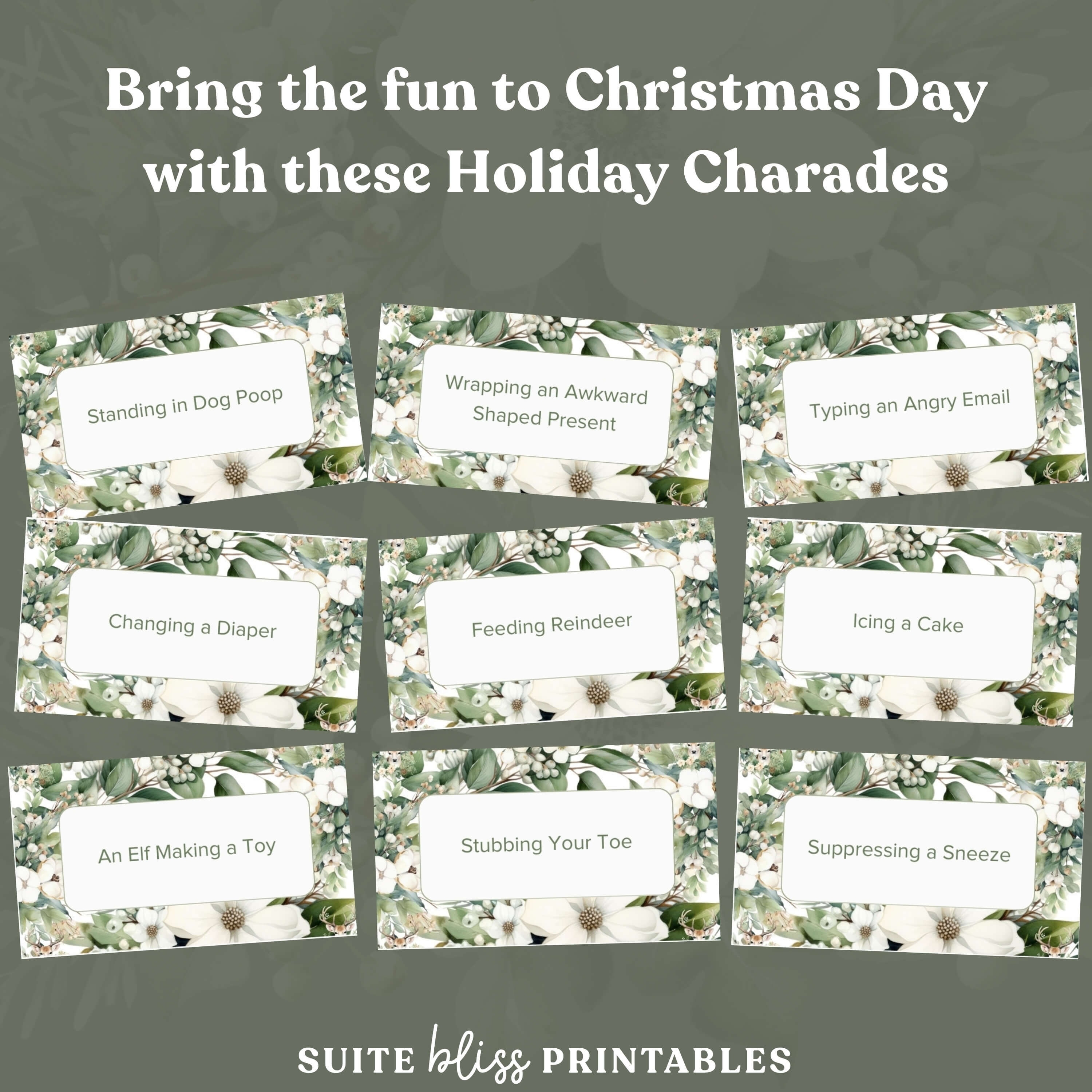 Christmas Charades for Adults & Kids | Christmas Party Game | Christmas ...