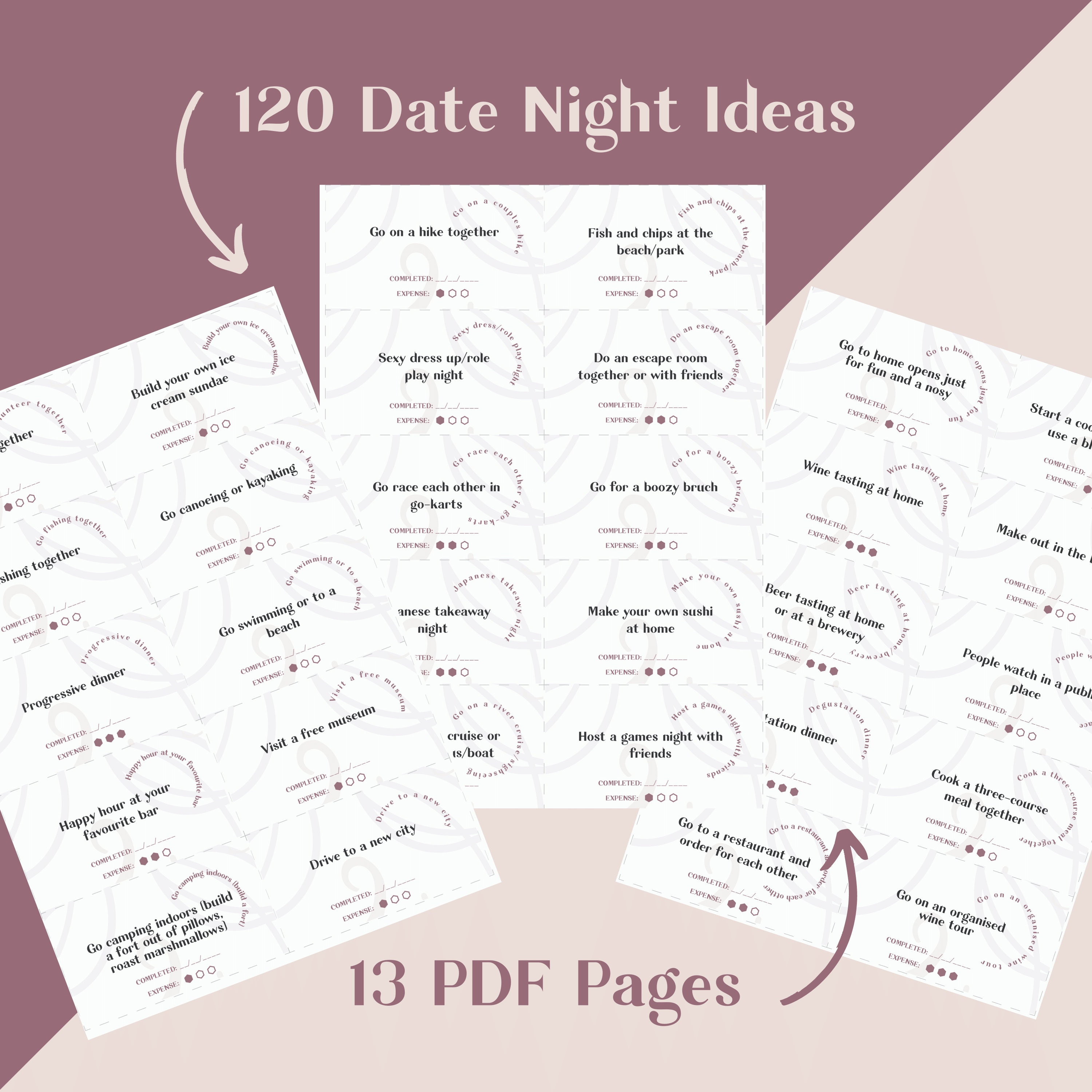 Printable Date Night Jar. A Date Night Box for Couple in a Date Jar ...