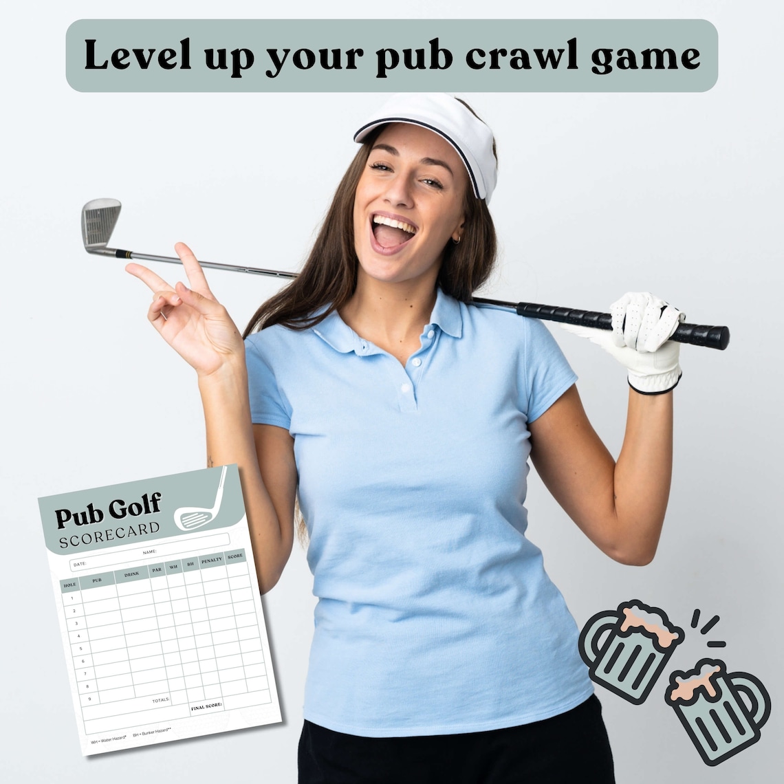 Pub Golf Scorecard Template: Editable Bar Crawl Drinking Game (digital ...