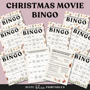 Printable Christmas Movie Bingo Game. Bingo Christmas Games for Family ...