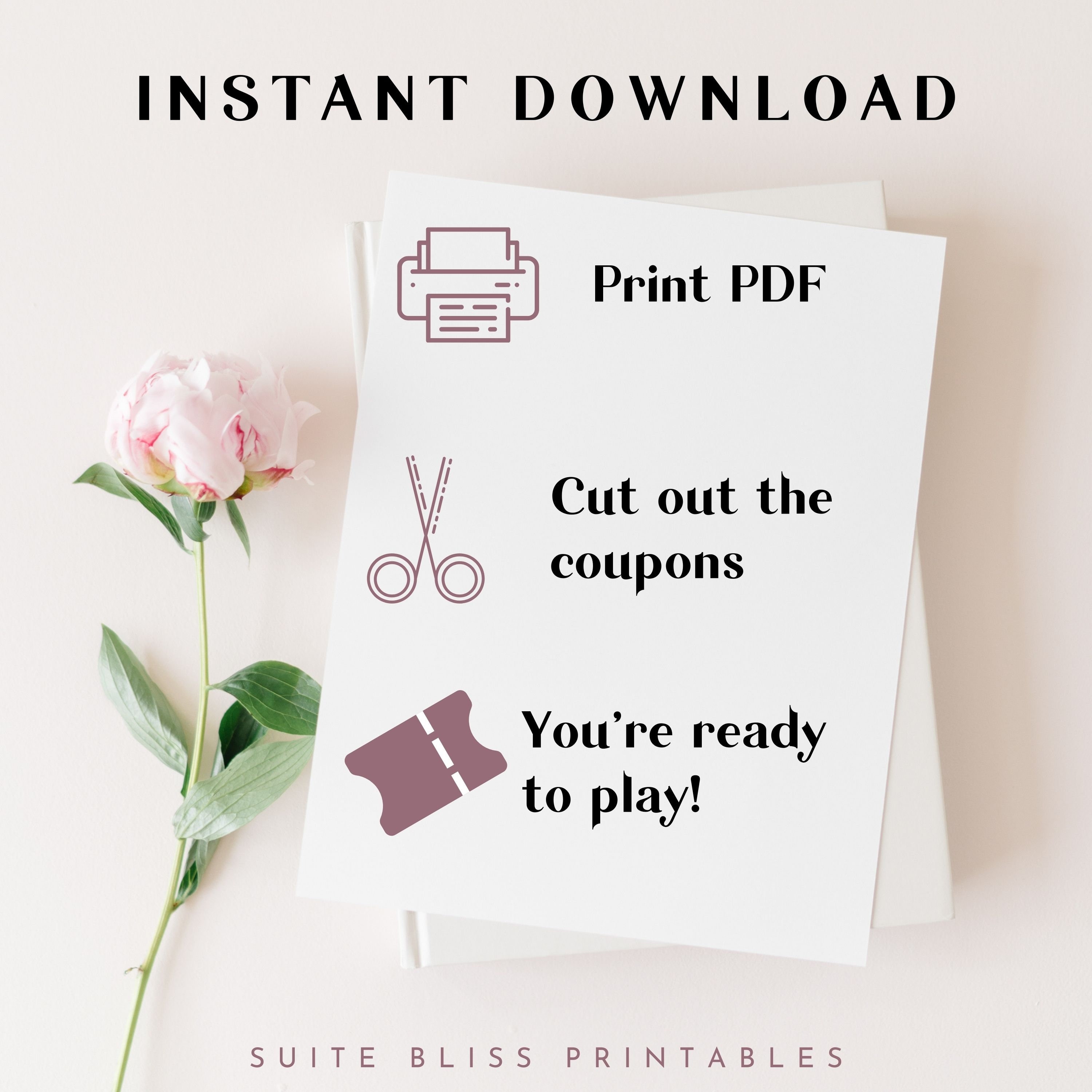 Printable Love Coupons. 50 Coupons/naughty Coupon Book. Perfect as ...