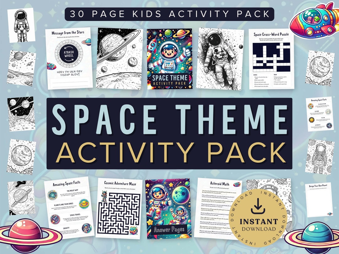 Printable Space Activity Pack I Space Theme Coloring Pages | Planet ...