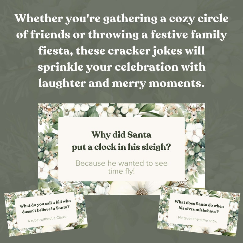 Christmas Cracker Jokes: 50 Printable Riddles (digital Download) - Etsy