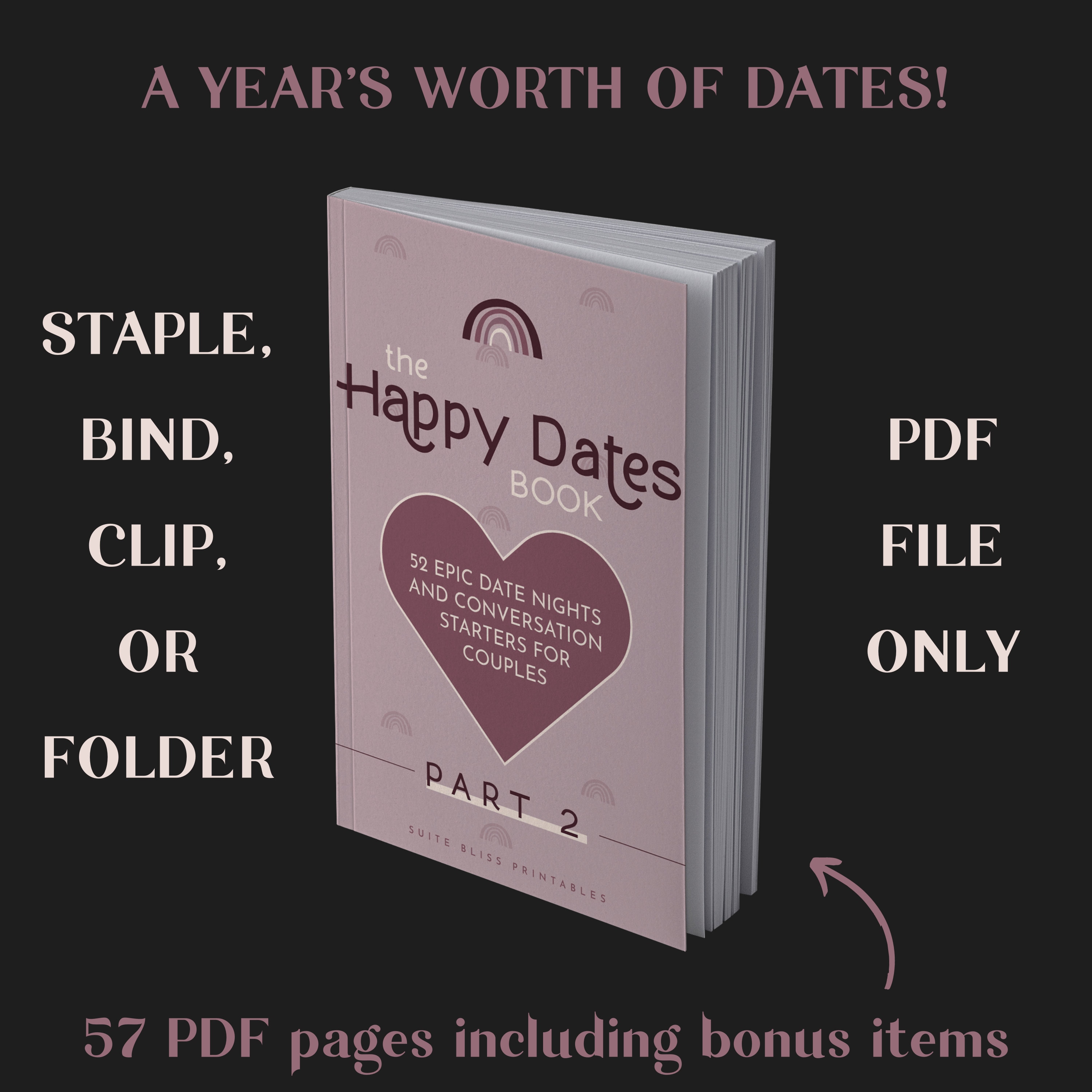 Printable Date Night Ideas Book PART 2 52 Date Ideas for You & Your Boo ...