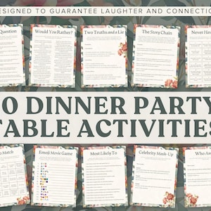 Dinner Party Games: 10 Fun Table Games, Icebreaker (PDF) - Etsy