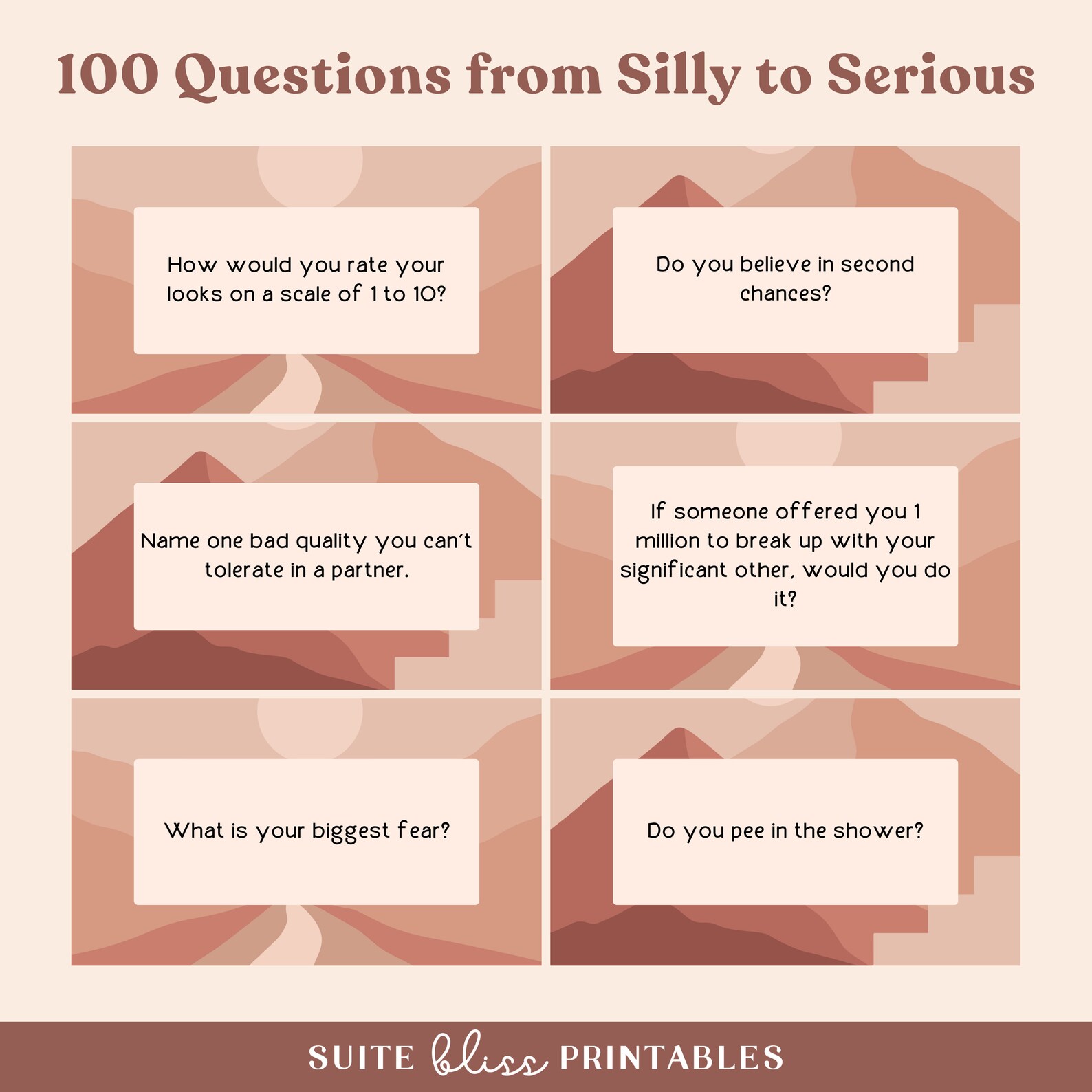 100 Printable Conversation Cards for Couples & Friends. Conversation ...