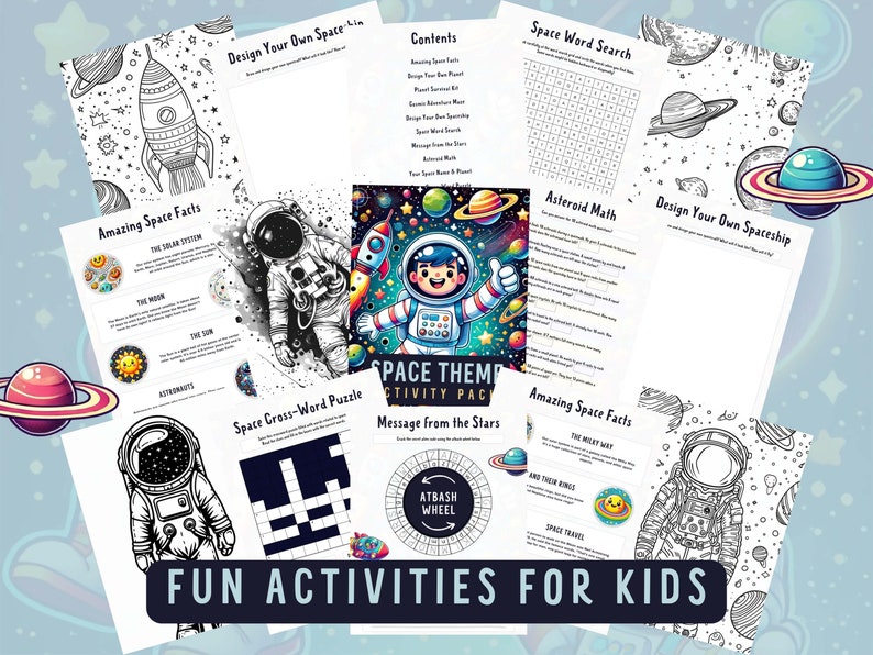Printable Space Activity Pack I Space Theme Coloring Pages | Planet ...