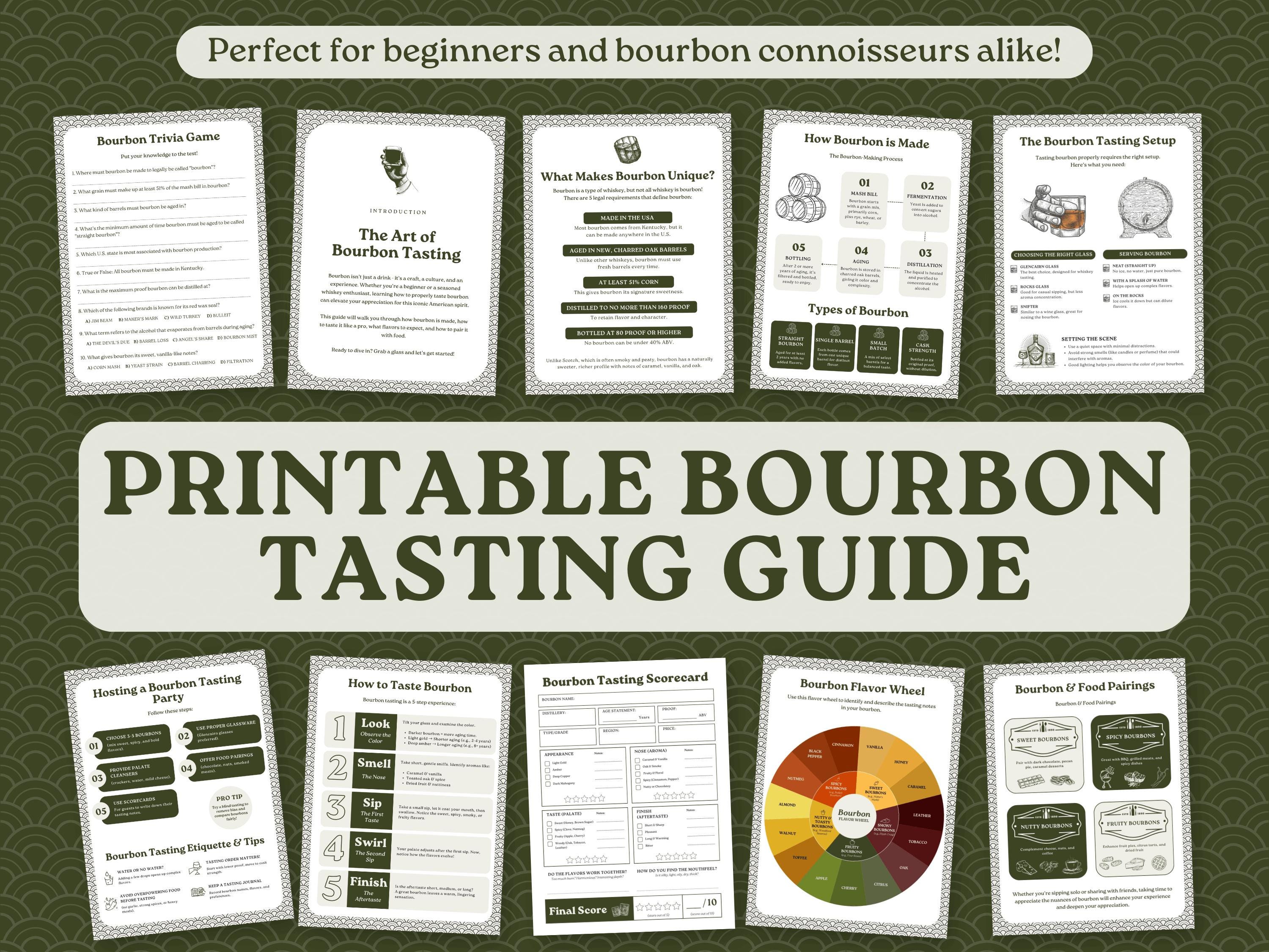 Printable Bourbon Tasting Guide: Whiskey Trivia & Scorecard (PDF) - Etsy