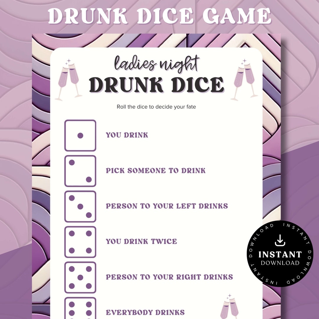 Ladies Night Drunk Dice Game Printable Ladies Night Game Ladies Night ...
