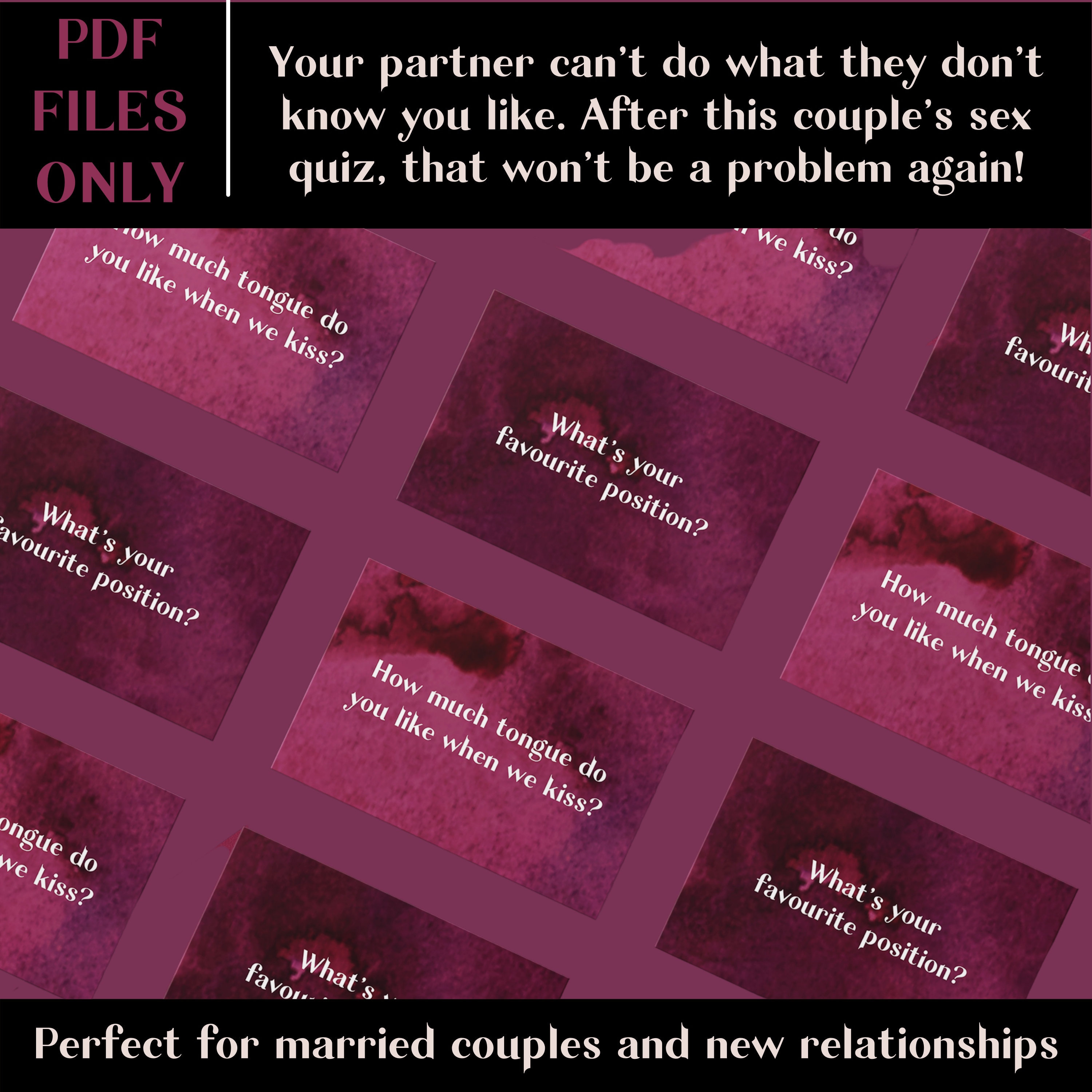 Printable Sex Game Quiz Get To Know Your Partner Sexually And Understand Your Partners Wants