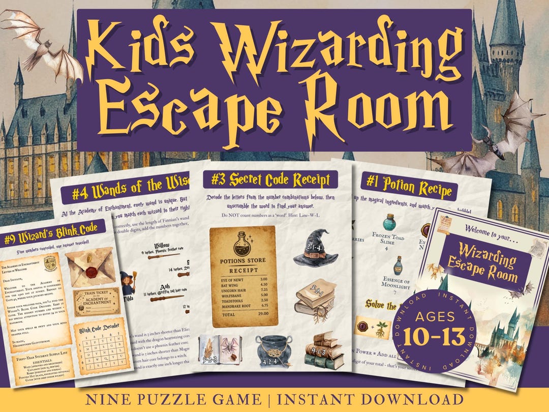 Printable Wizard Escape Room: Magical DIY Game for Kids (PDF) - Etsy