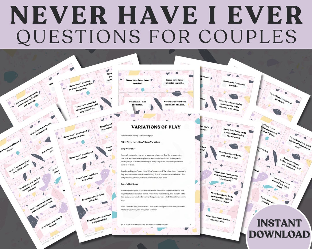 Never Have I Ever Card Game for Couples. Never Have I Ever - Etsy