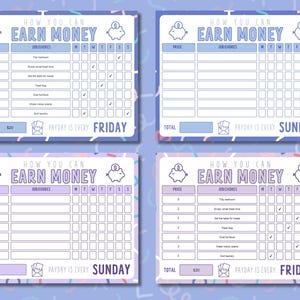 How to Earn Money Chart | Responsibility Chart | Editable Chore Chart ...