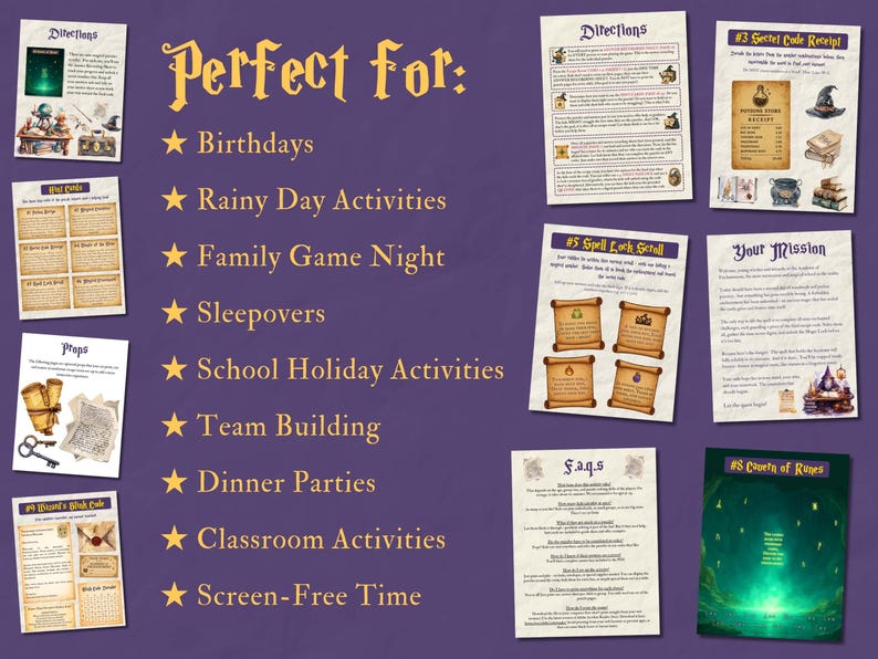 Printable Wizard Escape Room: Magical DIY Game for Kids (PDF) - Etsy