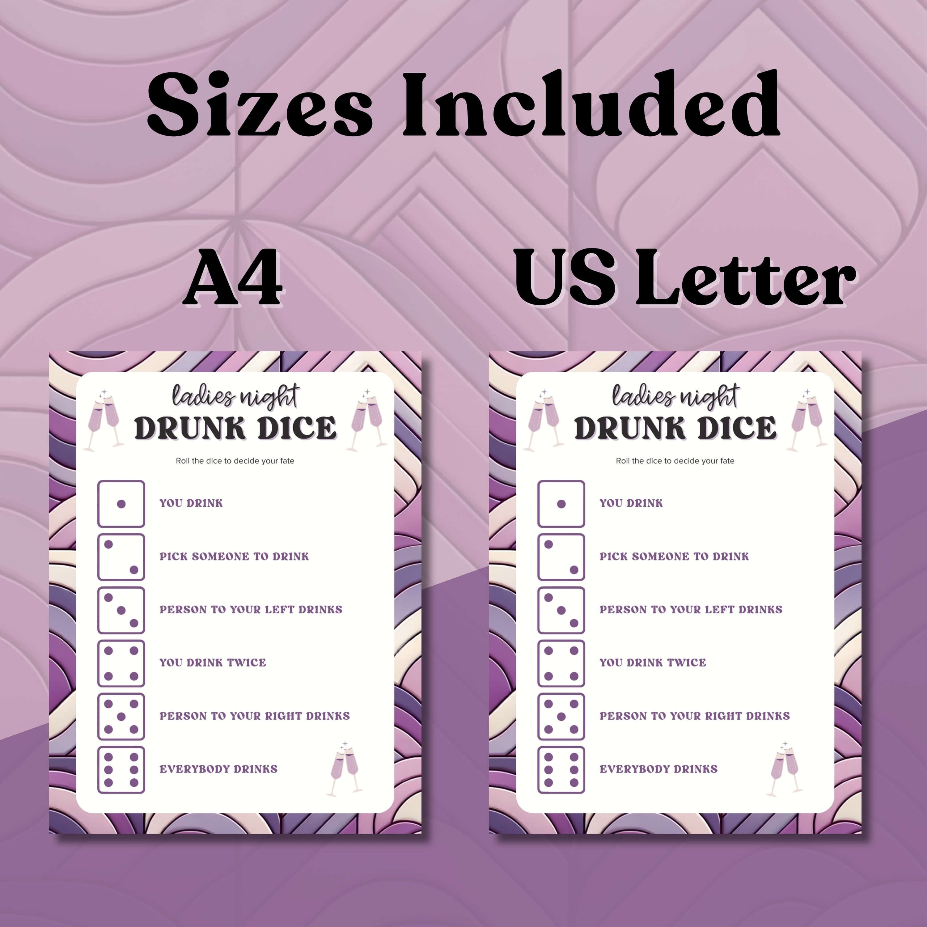 Ladies Night Drunk Dice Game Printable Ladies Night Game Ladies Night ...
