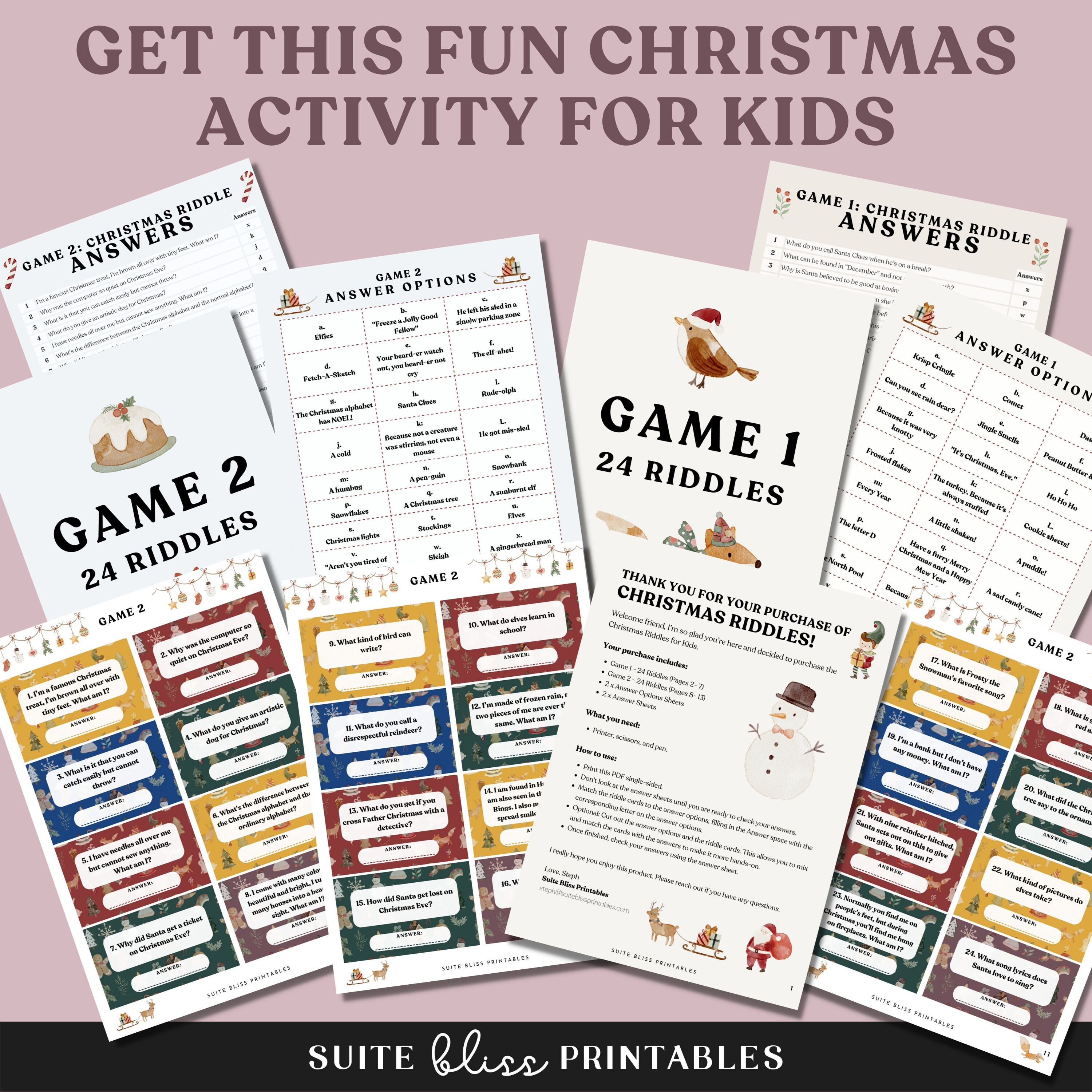 Printable Christmas Riddles for Kids. 48 Christmas Riddles With Answers ...