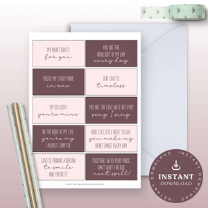 Printable Love Notes for Couples Romantic Lunchbox Love Notes for ...