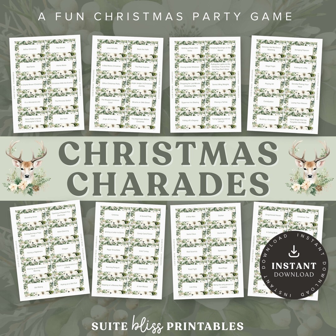 Christmas Charades for Adults & Kids | Christmas Party Game | Christmas ...