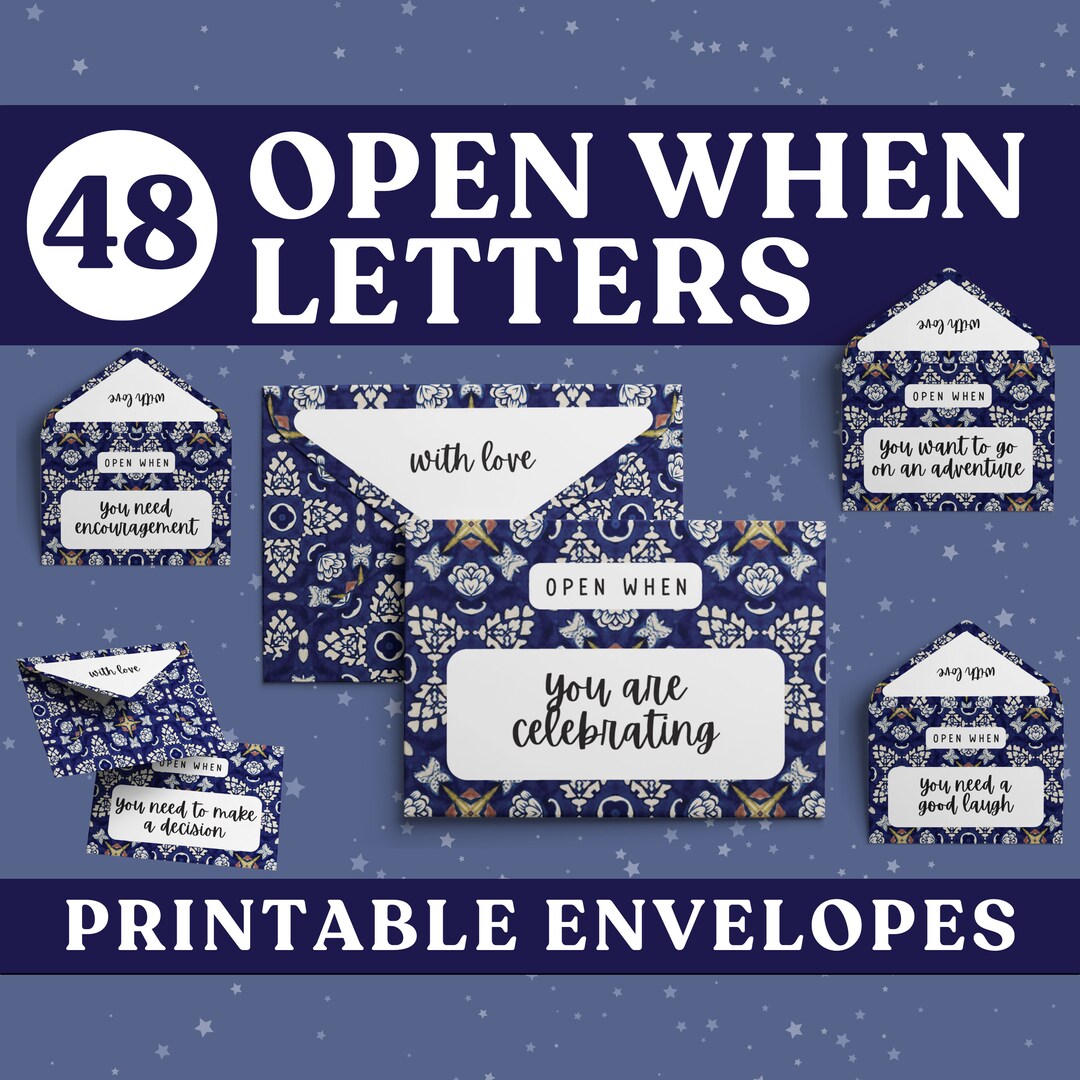 48 Printable Open When Letters: Long Distance Relationship Gift (PDF ...