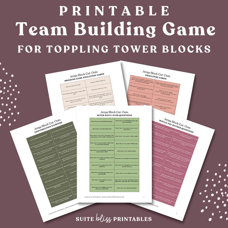 Team Building Party Games. Printable Team Building Games for Work ...