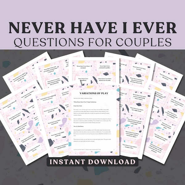 Never Have I Ever Cards - Etsy