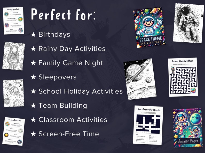 Printable Space Activity Pack I Space Theme Coloring Pages | Planet ...