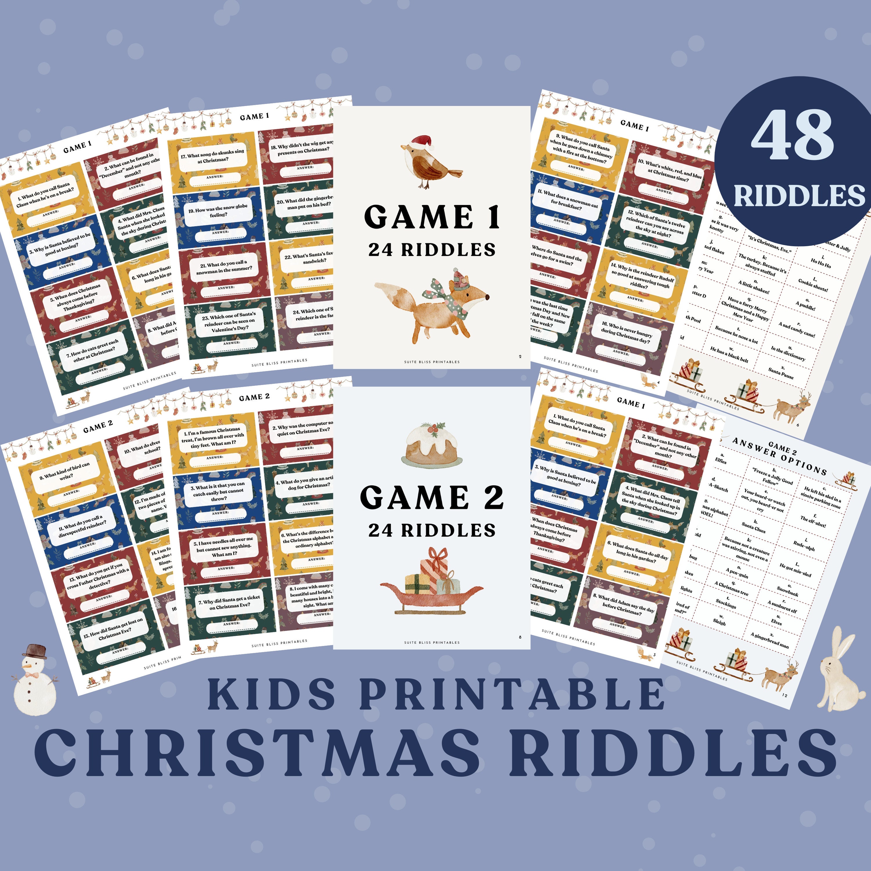 Printable Christmas Riddles for Kids. 48 Christmas Riddles With Answers ...