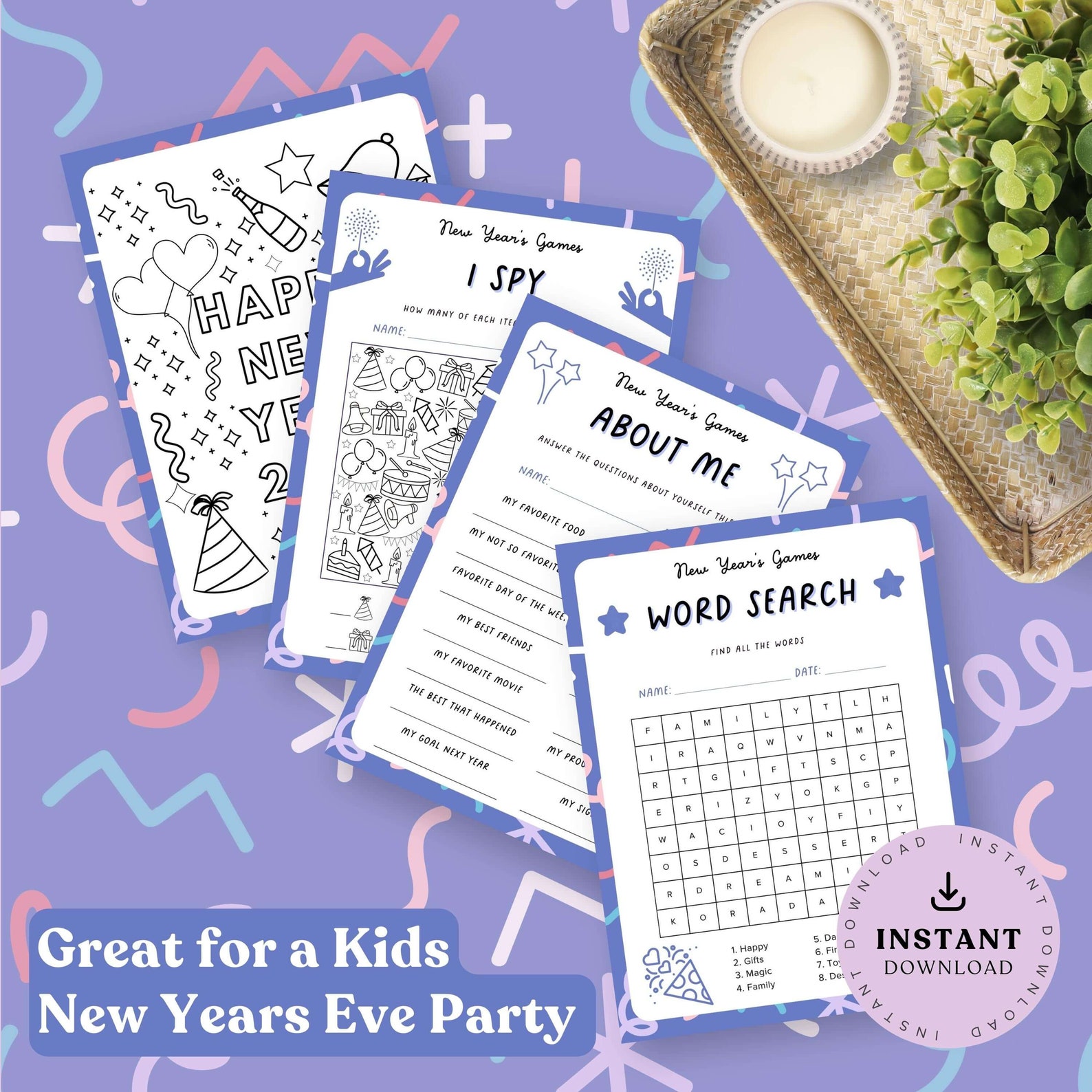 New Years Games Printable for Kids 20 New Years Eve Games Kids New ...