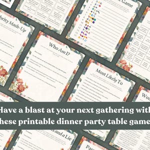Dinner Party Games: 10 Fun Table Games, Icebreaker (PDF) - Etsy