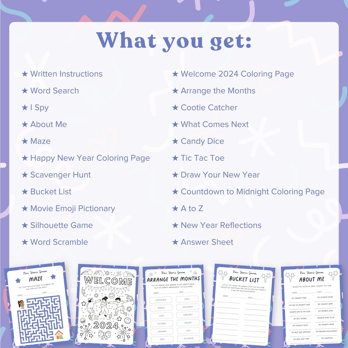 New Years Games Printable for Kids 20 New Years Eve Games Kids New ...