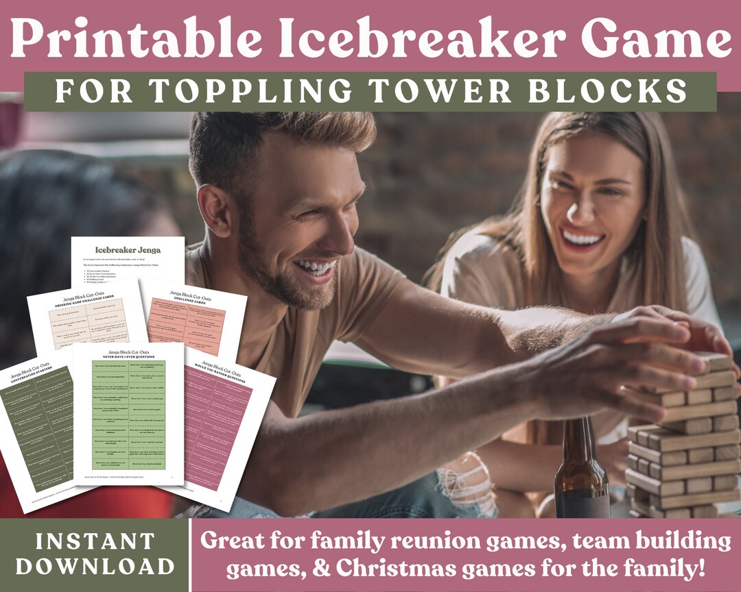 Printable Icebreaker Game. Tumbling Tower Game for Family Game - Etsy
