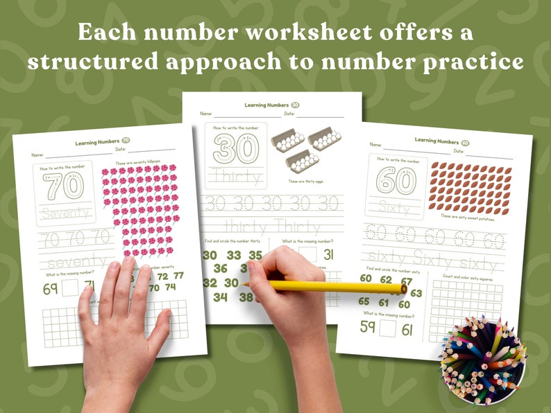 Number Tracing 1-100: Kindergarten Printable Worksheet (PDF) - Etsy