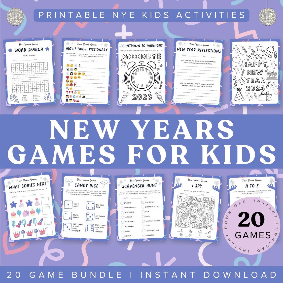 New Years Games Printable for Kids 20 New Years Eve Games Kids New ...