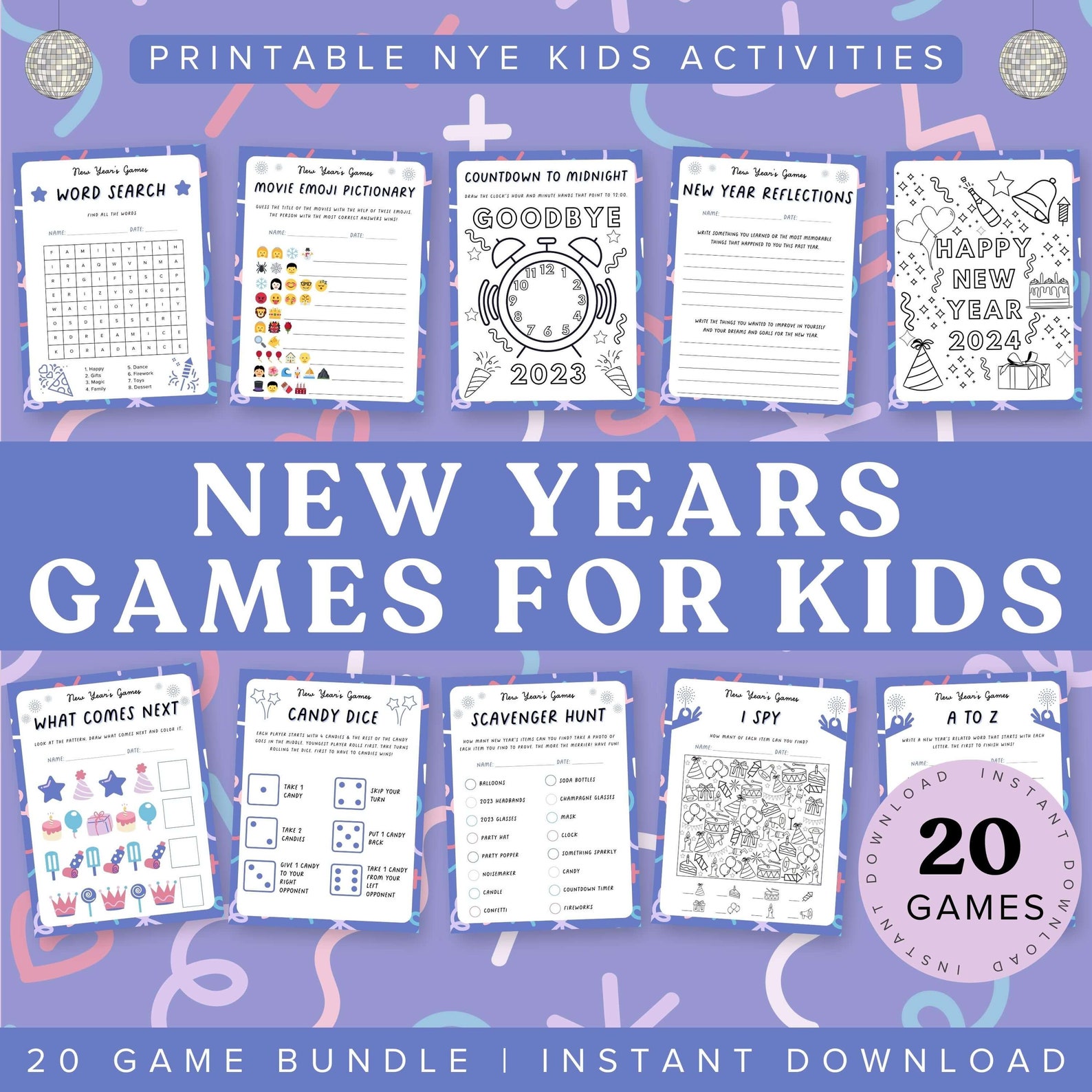 New Years Games Printable for Kids 20 New Years Eve Games Kids New ...