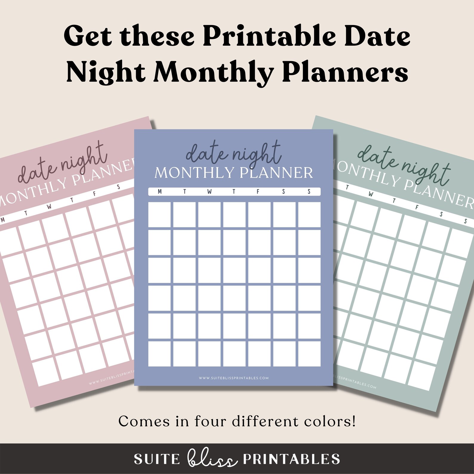 Printable Date Night Planner: Monthly Calendar With Date Ideas (digital ...