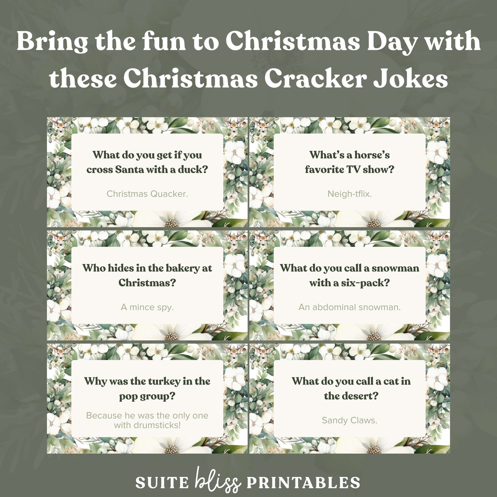 50 Jokes for Christmas Crackers | Printable Christmas Cracker Jokes for ...